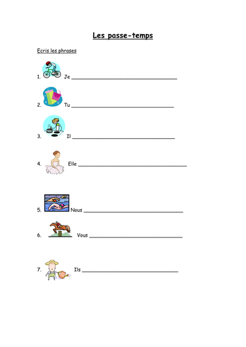 les passe-temps by llequette - Teaching Resources - TES