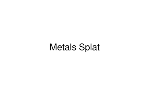 Metals splat | Teaching Resources