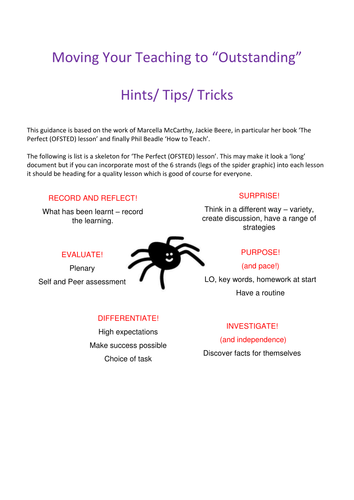 2012 Sept Ofsted Observation Criteria & Others | Teaching Resources