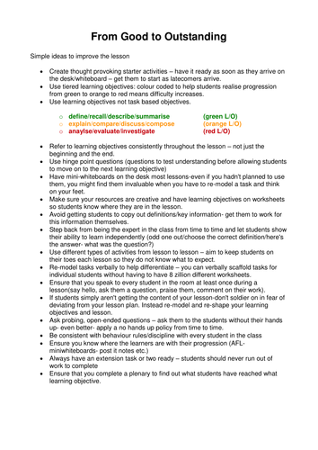 2012 Sept Ofsted Observation Criteria & Others | Teaching Resources