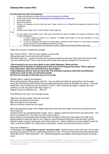 Odyssey Now Suitable for KS4 pupils with PMLD | Teaching Resources