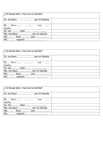 Spanish Family & Relationships | Teaching Resources