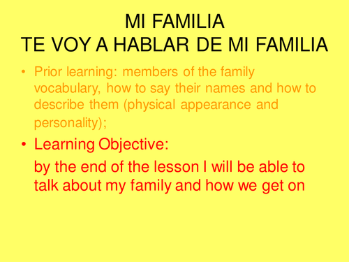 Spanish Family & Relationships | Teaching Resources