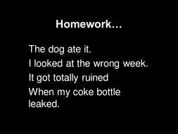 Poem - Homework... | Teaching Resources