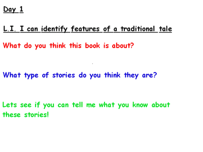 Traditional Tale planning week one and two by leonelizabeth - UK ...