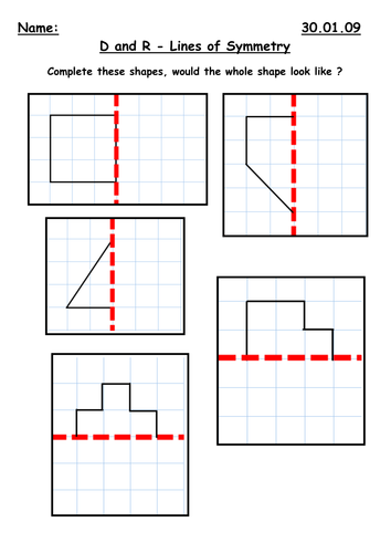 Symmetry along a mirror line. | Teaching Resources