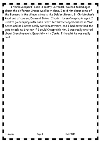 CREEPERS by Keith Gray | Teaching Resources CREEPERS by Keith Gray | Teaching Resources