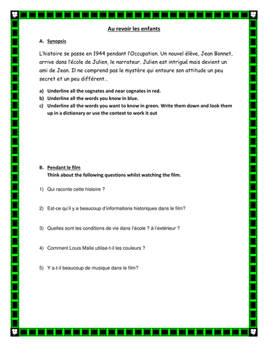 Au revoir les enfants | Teaching Resources