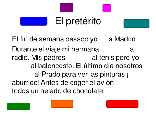 Spanish Holiday & Preterite starter/plenary | Teaching Resources