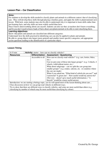 Learn Classification using Cars lesson | Teaching Resources
