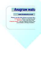 anagram maker | Teaching Resources