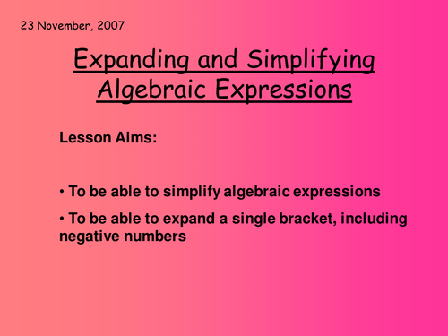 Expanding Brackets. Lesson plan. Powerpoint. KS3. | Teaching Resources