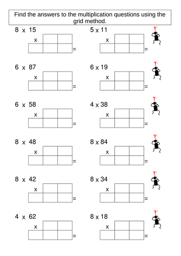Multiplication Grid method Worksheet generator. by skettle - Teaching ... Multiplication Grid method Worksheet generator. by skettle - Teaching ...