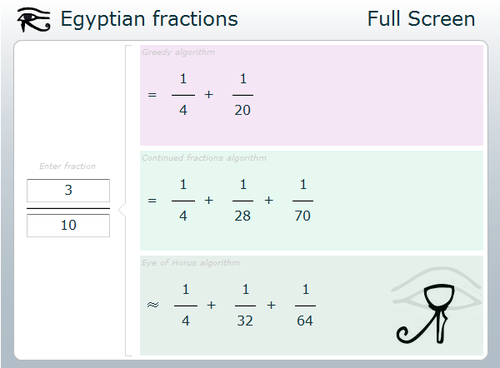 NRICH - Egyptian Fractions | Teaching Resources