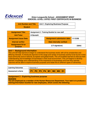 Btec - Unit 1 | Teaching Resources Btec - Unit 1 | Teaching Resources
