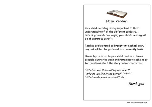 Home School Reading Record | Teaching Resources