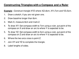 Constructing Triangles with a Compass - KS3 | Teaching Resources