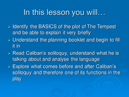 The Tempest: a summary and Caliban's soliloquy | Teaching Resources