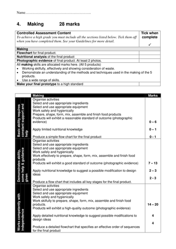 Tick/Mark sheets for OCR J302 Controlled Assessment A521 | Teaching ...