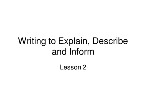 Writing to Describe / Creative Writing: Part 1 | Teaching Resources