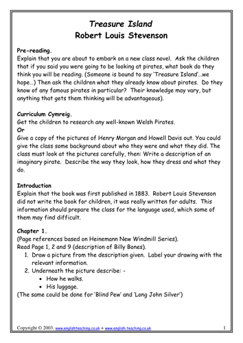 Prose. Treasure Island | Teaching Resources