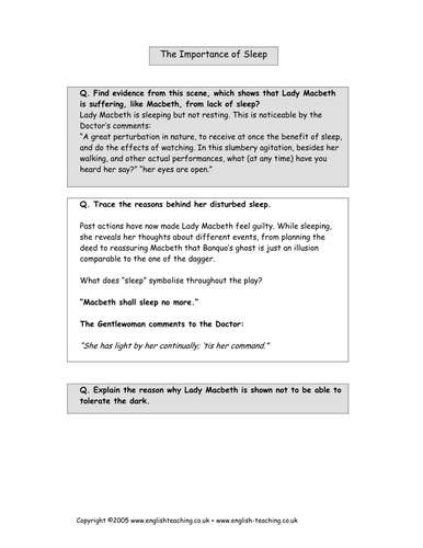 Macbeth by Shakespeare: Worksheets and Tasks | Teaching Resources