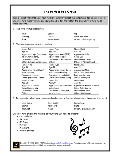 Pop Group | Teaching Resources