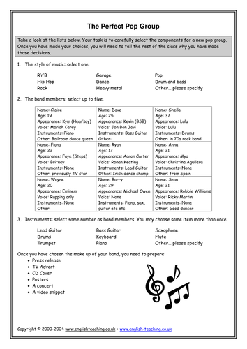 Pop Group | Teaching Resources