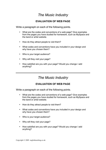 GCSE Media. The Music Industry. | Teaching Resources