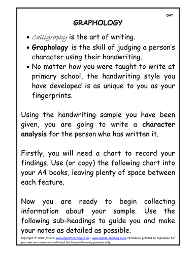Graphology | Teaching Resources