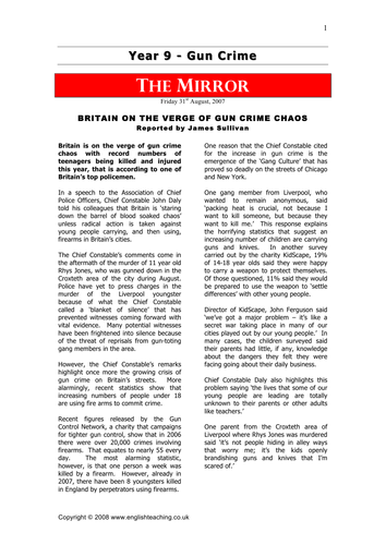 Gun Crime: Writing to Inform, persuade, describe | Teaching Resources