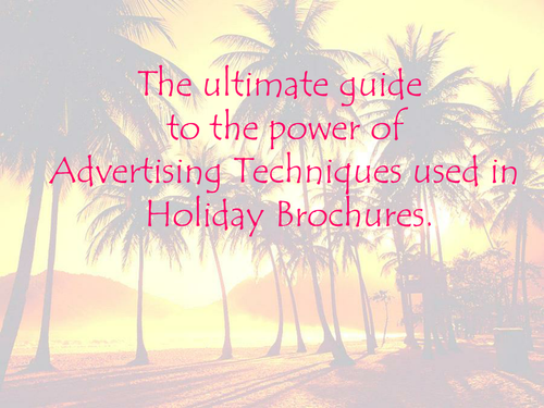 Persuasive Writing: Holiday Brochure | Teaching Resources