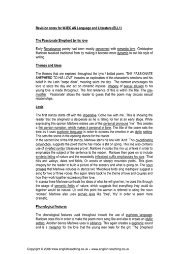 Poetry Anthology Revision - Part 1. | Teaching Resources