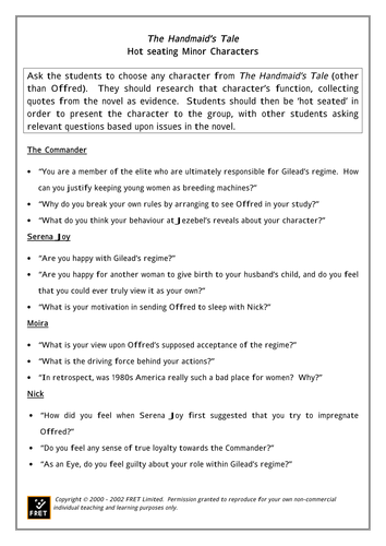 The Handmaid's Tale by Margaret Atwood. | Teaching Resources