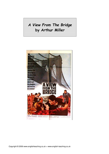 A View from the Bridge by Arthur Miller: Worksheet | Teaching Resources