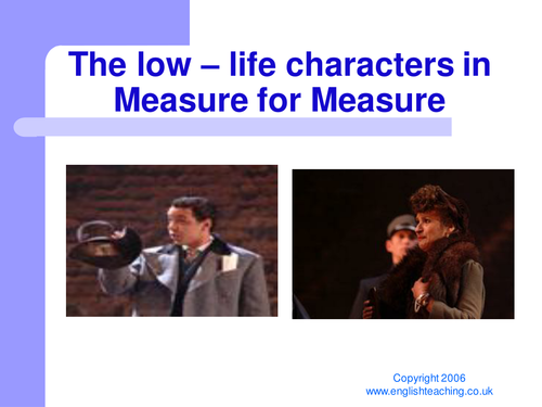 Measure for Measure by Shakespeare: Characters. | Teaching Resources