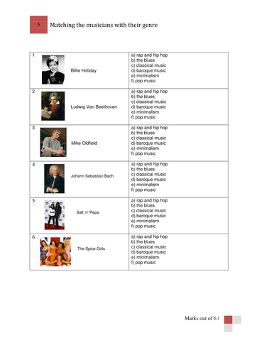 Mini Music Tests / Starter Activities | Teaching Resources