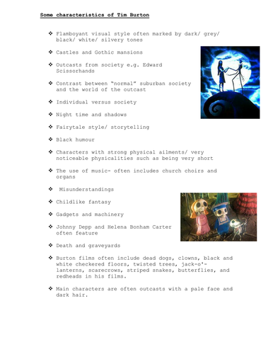 A Corpse Bride: an analysis of Tim Burton’s film | Teaching Resources