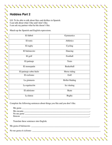 Spanish Hobbies & Sports - Los deportes | Teaching Resources