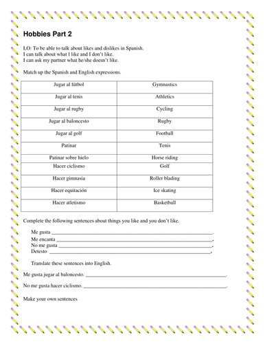 Spanish Hobbies & Sports - Los deportes | Teaching Resources