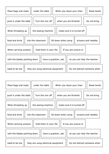 'Textiles Health and Safety' starter activity by miss.parsons - UK ...