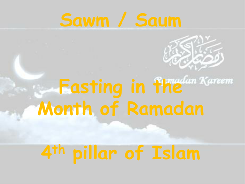 SAWM (Fasting) 4th pillar | Teaching Resources