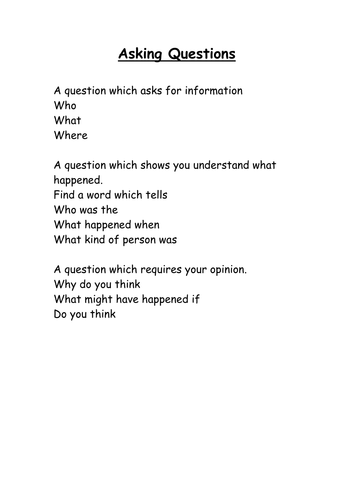 Write your own questions | Teaching Resources