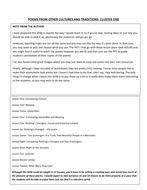 Poems From Other Cultures: Cluster 1 | Teaching Resources