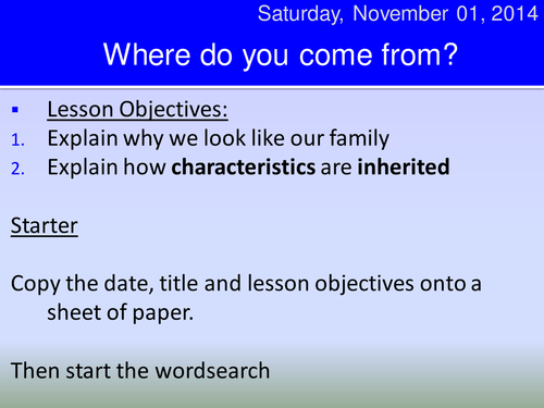 Inheritance ppt HT | Teaching Resources