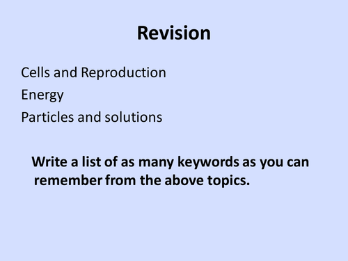 General revision activities ppt HT | Teaching Resources