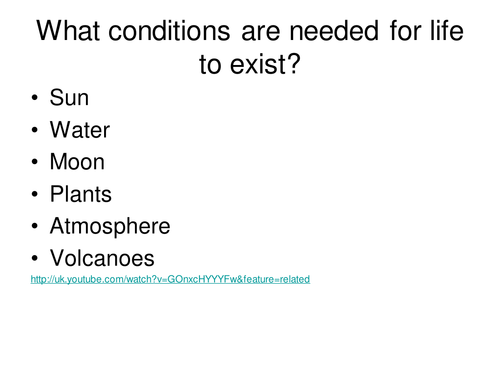 Conditions for life ppt HT | Teaching Resources