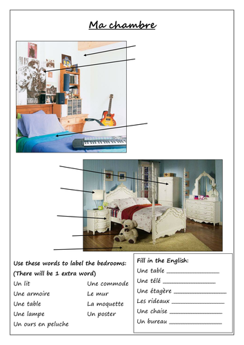 Ma Chambre, La maison, Types of house | Teaching Resources