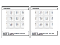 Wordsearch-Cyberbullying | Teaching Resources