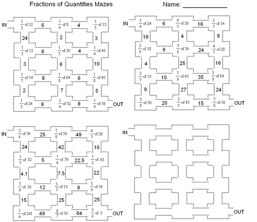 Fractions of amounts maze | Teaching Resources
